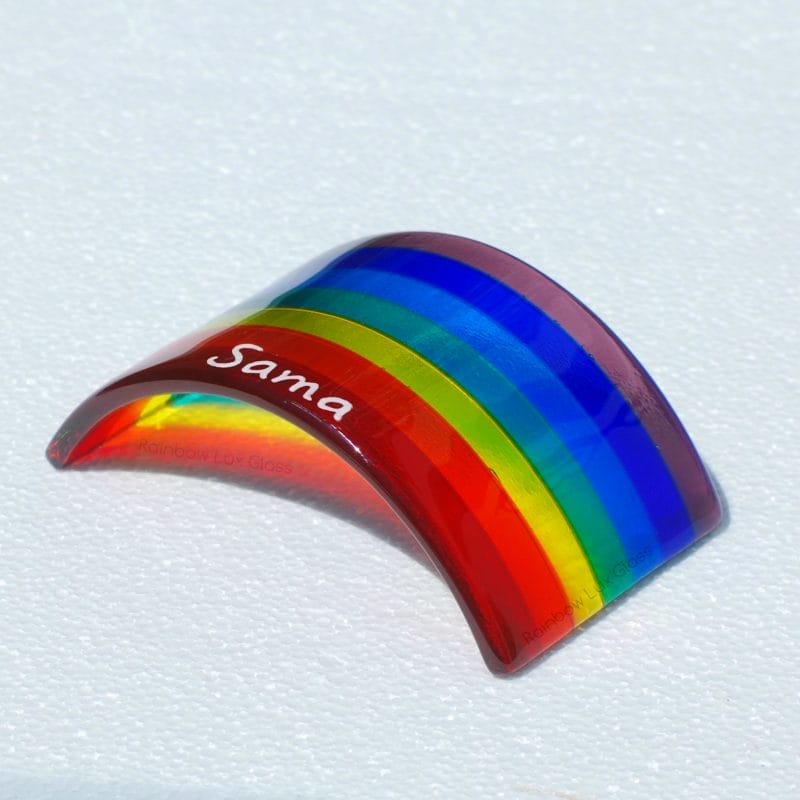 Personalised Freestanding Rainbow Bridge | Vivid Lux Glass