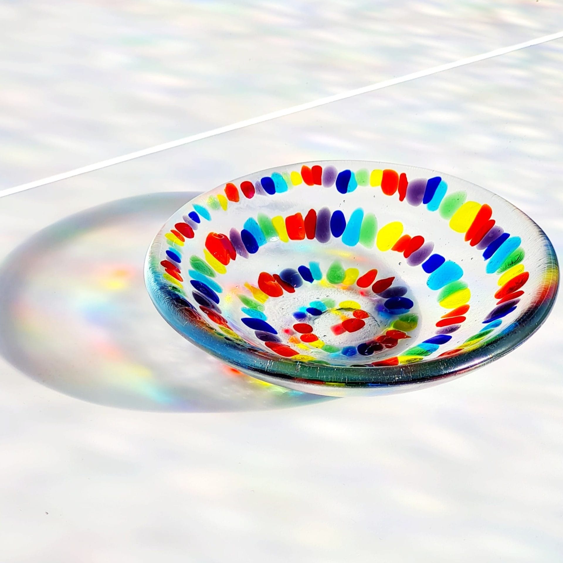 Rainbow Glass Bowl - 13cm | Vivid Lux Glass