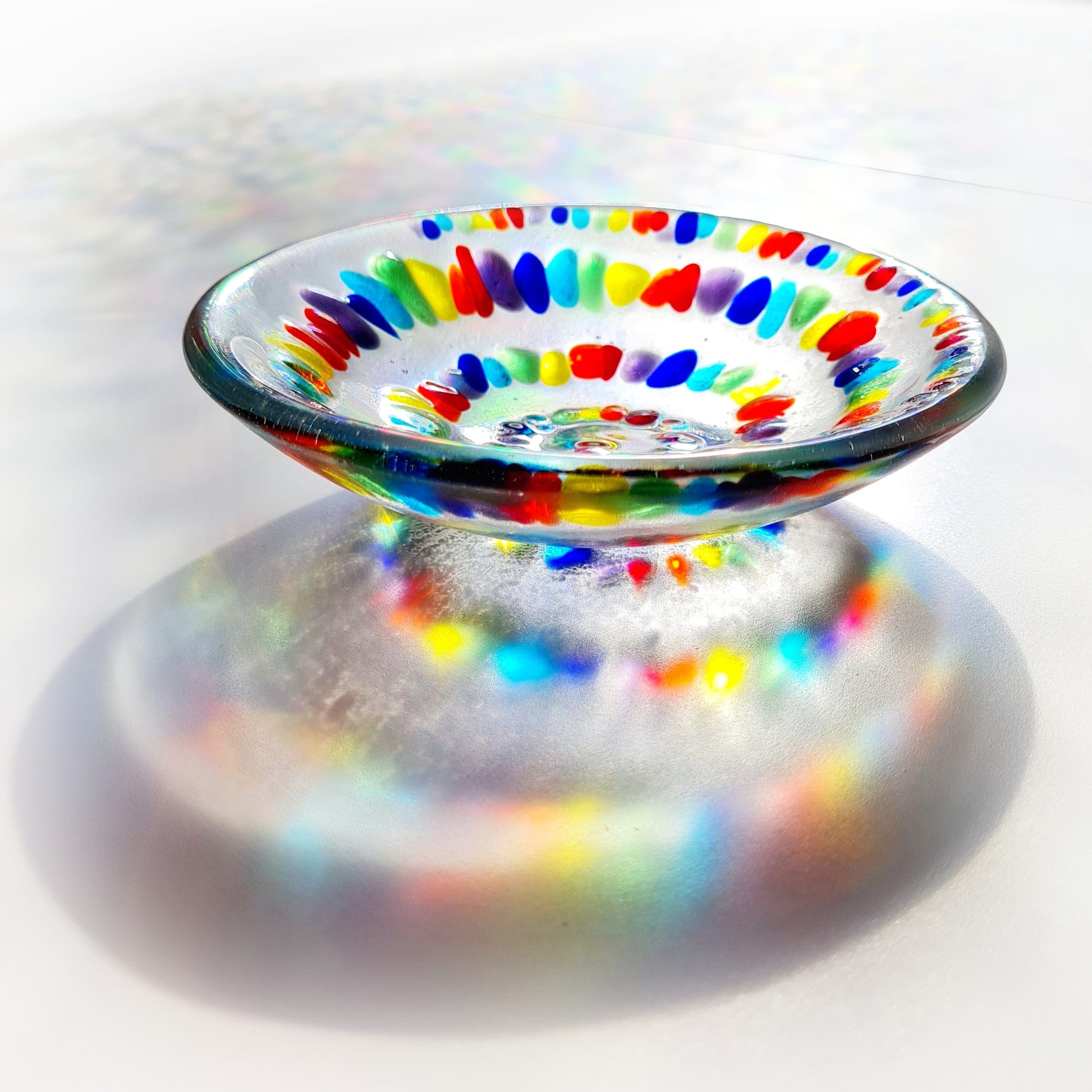 Rainbow Glass Bowl - 13cm - Vivid Lux Glass