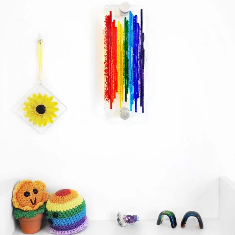 Stunning Textured Rainbow Wall Panel | Vivid Lux Glass